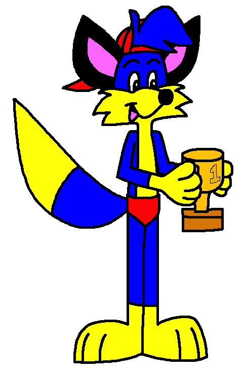 FN - Artwork - Alex the Fox in Speedo Briefs Wins the Champion Cup